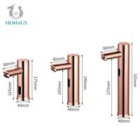 China European Style Intelligent Sensor Basin Faucet Rose Gold Finish Solid Copper 120x155x59mm for sale