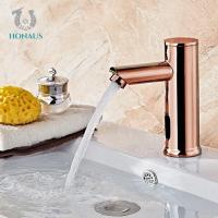 China European Style Intelligent Sensor Basin Faucet Rose Gold Finish Solid Copper 120x155x59mm for sale