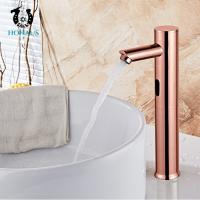 China European Style Intelligent Sensor Basin Faucet Rose Gold Finish Solid Copper 120x155x59mm for sale