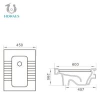 China Washdown Front Outlet Or Back Outlet Squatting Wc Pan Space Saving for sale