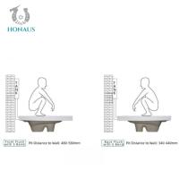 China Washdown Front Outlet Or Back Outlet Squatting Wc Pan Space Saving for sale