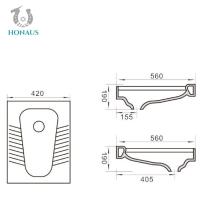 China Ceramic Squatting Pan 560x420x190mm with Cistern S Trap P Trap White Toilet for sale