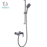 China Hotel Grade Exposed Wall Mount Shower Faucet All Copper Mixer 700-1150mm for sale
