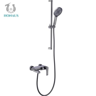 China Hotel Grade Exposed Wall Mount Shower Faucet All Copper Mixer 700-1150mm for sale