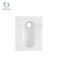 China CUPC Certified S Trap Ceramic Squatting Pan Toilet 580x450x190mm Commercial Sanitary Ware for sale