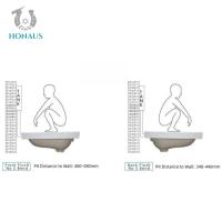 China CUPC Certified S Trap Ceramic Squatting Pan Toilet 580x450x190mm Commercial Sanitary Ware for sale