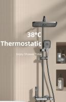 China Wall Mounted Exposed Rainfall Shower Set Copper Body 0-90C Ceramic Valve for sale