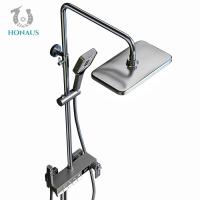 China Wall Mounted Exposed Rainfall Shower Set Copper Body 0-90C Ceramic Valve for sale