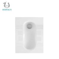 China ODM OEM Traditional Ceramic Squatting Pan Toilet 600x450x240mm S-Trap White for sale