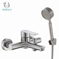 China SS304 Exposed Valve Shower Set Hot Cold Water Mixer Wall Mounted 304 Stainless Steel for sale