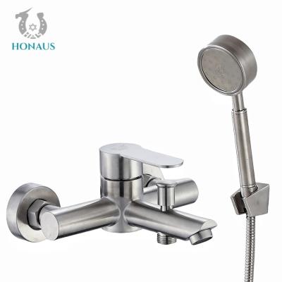 China SS304 Exposed Valve Shower Set Hot Cold Water Mixer Wall Mounted 304 Stainless Steel for sale