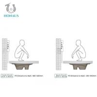 China Ceramic Squat Toilet 600x450x240mm S-Trap High Temperature Fired Squat Pan for Hotel School for sale