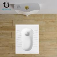 China Ceramic Squat Toilet 600x450x240mm S-Trap High Temperature Fired Squat Pan for Hotel School for sale