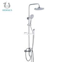 China ISO All Copper Exposed Shower Set with Pressure Boosted Spray Gun 800-1200mm for sale