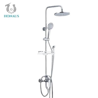 China ISO All Copper Exposed Shower Set with Pressure Boosted Spray Gun 800-1200mm for sale