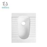 China White Ceramic Front Back Flush S Bend Squatting Pan Toilet 555x440x190mm for sale