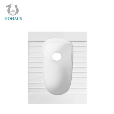 China White Ceramic Front Back Flush S Bend Squatting Pan Toilet 555x440x190mm for sale