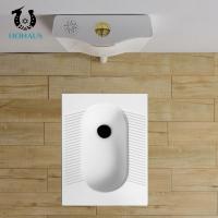 China Economic Porcelain Hotel Squatting Pan Toilet Standard Size 560x415x180mm Fully Glazed for sale
