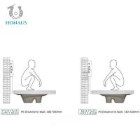 China Ceramic Squatting Pan Toilet 550x430x230mm S-Trap Anti-Slip Foot Pedal White for sale
