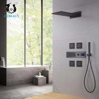 China All Copper Wall Mounted Concealed Valve Showers Digital Display Rainfall Shower Set for sale