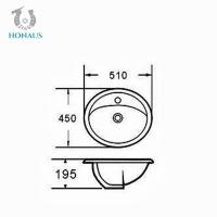 China ISO Hotel Oval Semi Inset Basin Undermount Wash Basin Streamlined Surfaces for sale