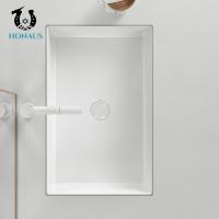 China CE 500mm Inset Basin Undermount Ceramic Wash Basin 500x400x185mm for Hotel Apartment for sale