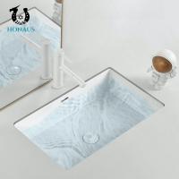 China CE 500mm Inset Basin Undermount Ceramic Wash Basin 500x400x185mm for Hotel Apartment for sale
