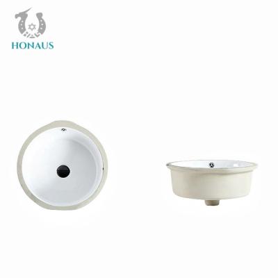 China OEM One Piece Ceramic Undercounter Basin 410x410x170mm with Overflow for sale