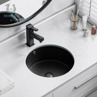 China OEM One Piece Ceramic Undercounter Basin 410x410x170mm with Overflow for sale