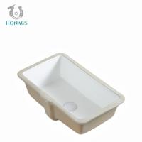 China Stain Resistant Undermount Ceramic Wash Basin 510x300mm with Overflow for sale