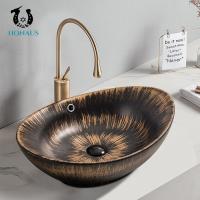 China Luxurious Household Marble Effect Countertop Basin 600mm Countertop Basin for sale