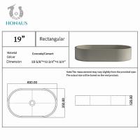 China Solid Grey Concrete Countertop Basin Above Counter Vessel Sink Customizable for sale
