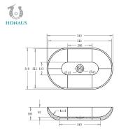 China Modern Ceramic Countertop Basin Matt White 550x400mm 8L Capacity Customizable for sale