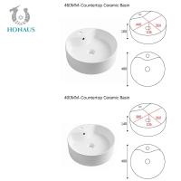 China Customized Round Countertop Bathroom Sinks 460mm Counter Mounted Wash Basin for sale