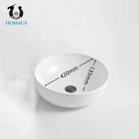 China White Bathroom Countertop Basin 420*420*135mm for sale