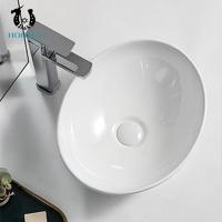 China Ceramic Countertop Basin 410x330x140mm Modern Hand Wash Basin for Hotel Apartment for sale