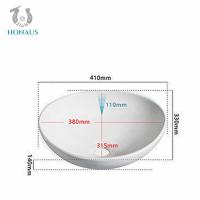 China Ceramic Countertop Basin 410x330x140mm Modern Hand Wash Basin for Hotel Apartment for sale