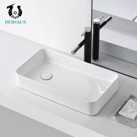 China Ceramic Countertop Basin Square Side Drainage 610x350x590mm Customizable for sale