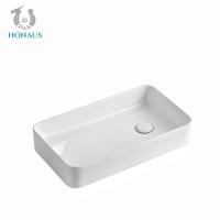 China Ceramic Countertop Basin Square Side Drainage 610x350x590mm Customizable for sale
