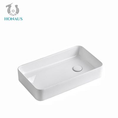 China Ceramic Countertop Basin Square Side Drainage 610x350x590mm Customizable for sale