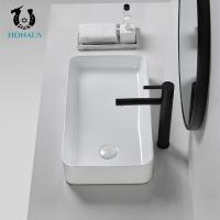 China Ceramic Countertop Basin Square Side Drainage 610x350x590mm Customizable for sale