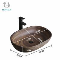 China Modern Ceramic Countertop Basin 580x400x130mm for Hotel Home Bathroom Use for sale