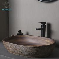 China Modern Ceramic Countertop Basin 580x400x130mm for Hotel Home Bathroom Use for sale