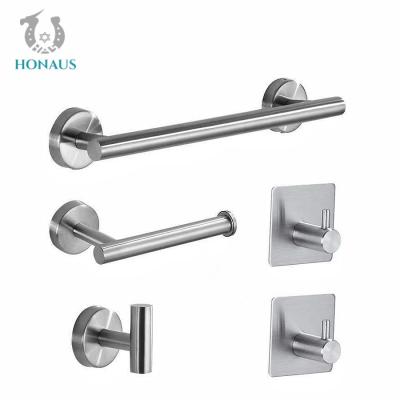 China 5 Piece Stainless Steel Bathroom Towel Rack Set Wall Mounted 10KG Capacity for sale