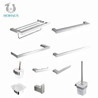 China Stainless Steel Wall Mounted Towel Rack 10KG Capacity Brushed Finish Hotel Bathroom Accessories for sale