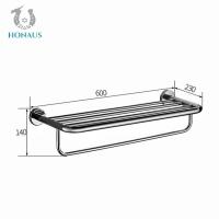 China Customized Bathroom Shower Accessories Wall Mounted Two Tier Towel Rack 30KG for sale