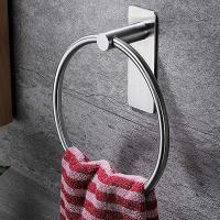 China Brushed Bathroom Kitchen Accessories Wall Hanging Towel Ring Max 20KG Capacity for sale