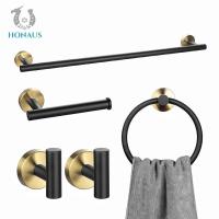China Modern 4 Piece Shower Set 304 Stainless Steel Brushed Gold Bathroom Accessories Wall Mounted for sale