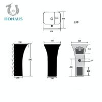 China Self Cleaning Glaze Pedestal Sink 330x320x830mm Ceramic Vertical Column Basin for sale