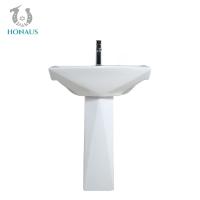 China Bathroom Full Pedestal Wash Basin Free Standing Single Hole Multiple Size for sale